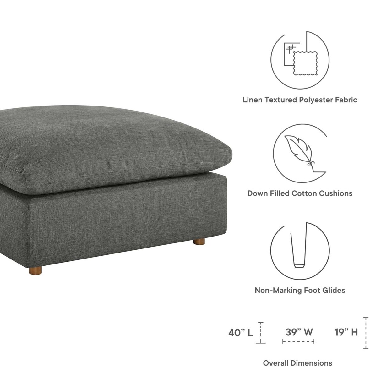 Modway Commix Down Filled Overstuffed Ottoman-EEI-3318 | Michaels