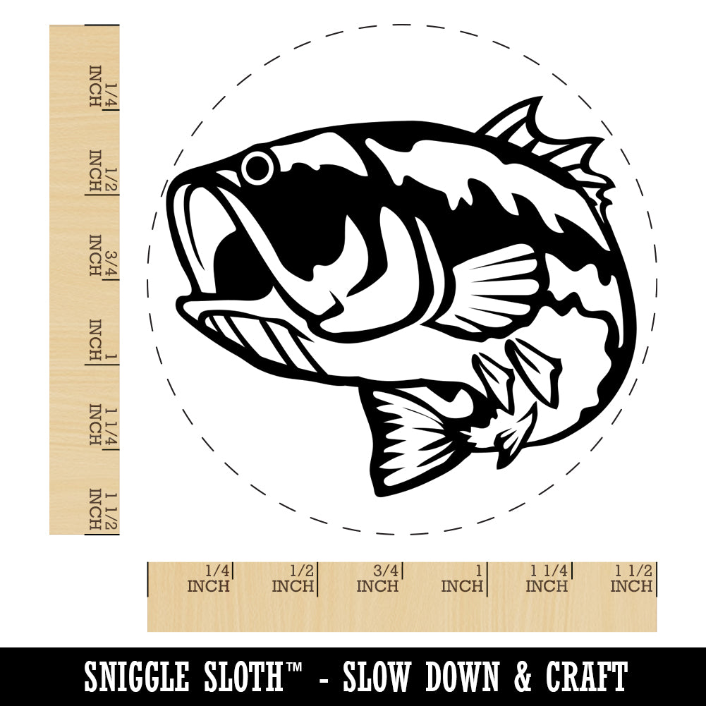 Largemouth Bass Fish Fishing Self-Inking Rubber Stamp for Stamping ...