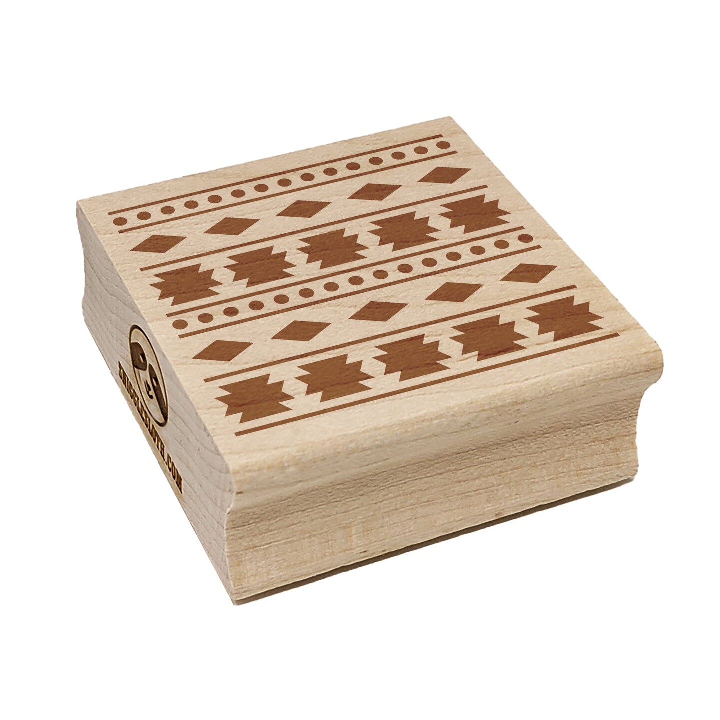 Repeating Southwestern Diamond Triangle Pattern Square Rubber Stamp for ...