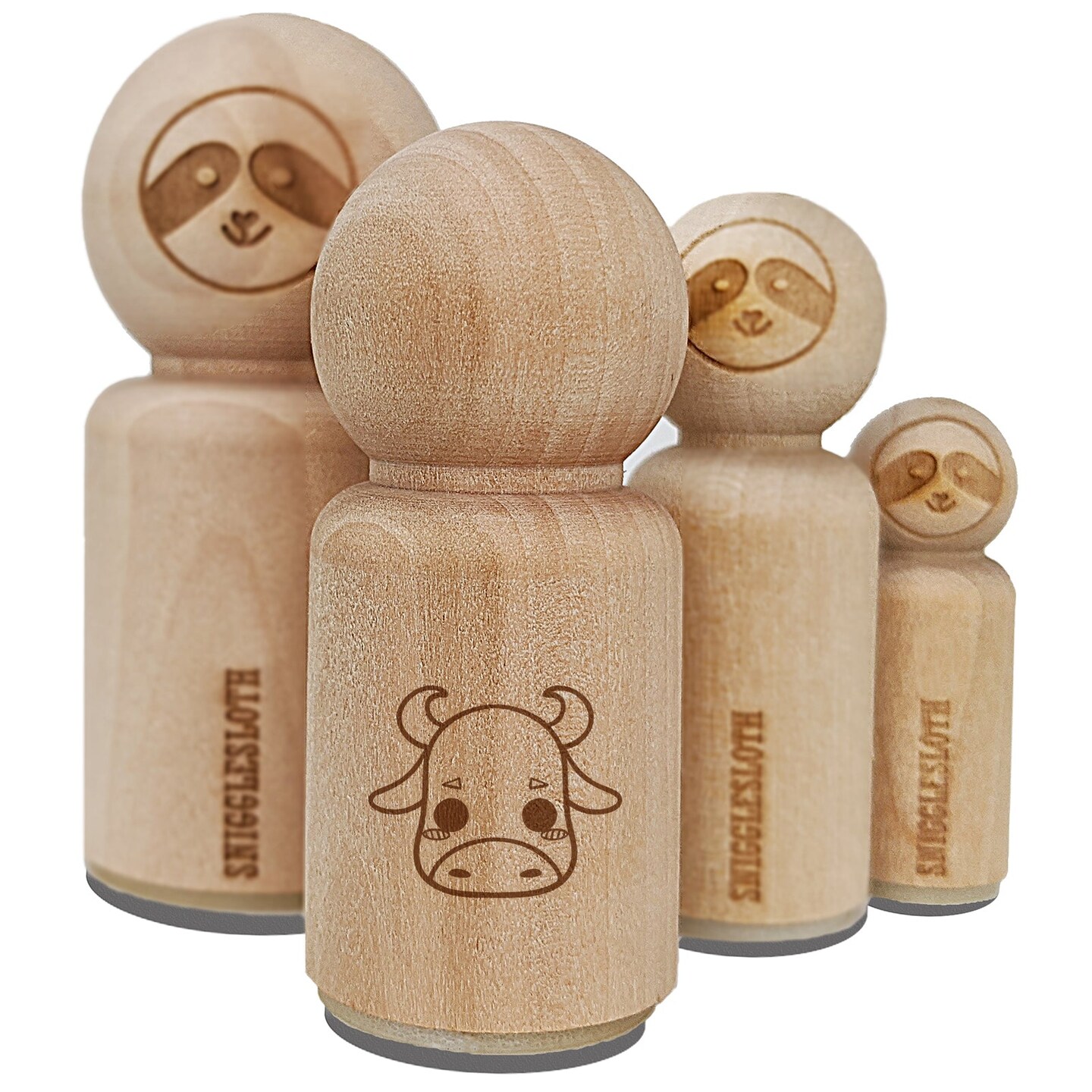 Charming Kawaii Chibi Bull Face Blushing Cheeks Rubber Stamp for ...