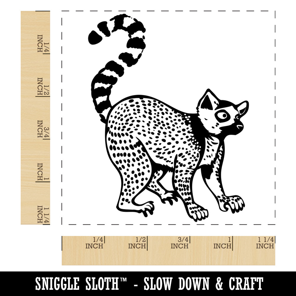 Ring-Tailed Lemur Square Rubber Stamp for Stamping Crafting | Michaels