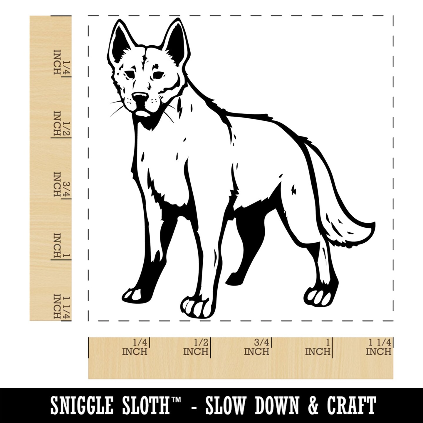 Dingo Australian Wild Dog Square Rubber Stamp for Stamping Crafting ...
