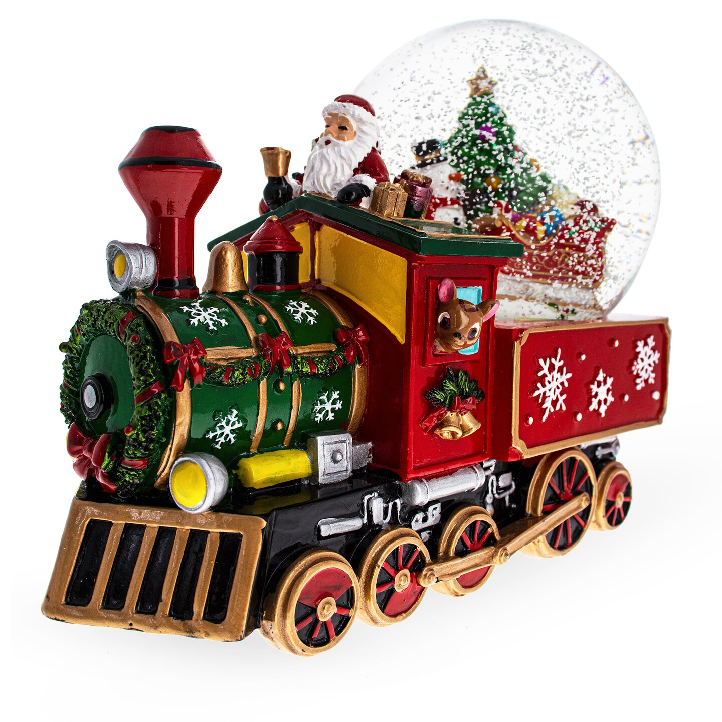 Santa Train Express Delivering Tree Musical Water Globe, Color: Red ...