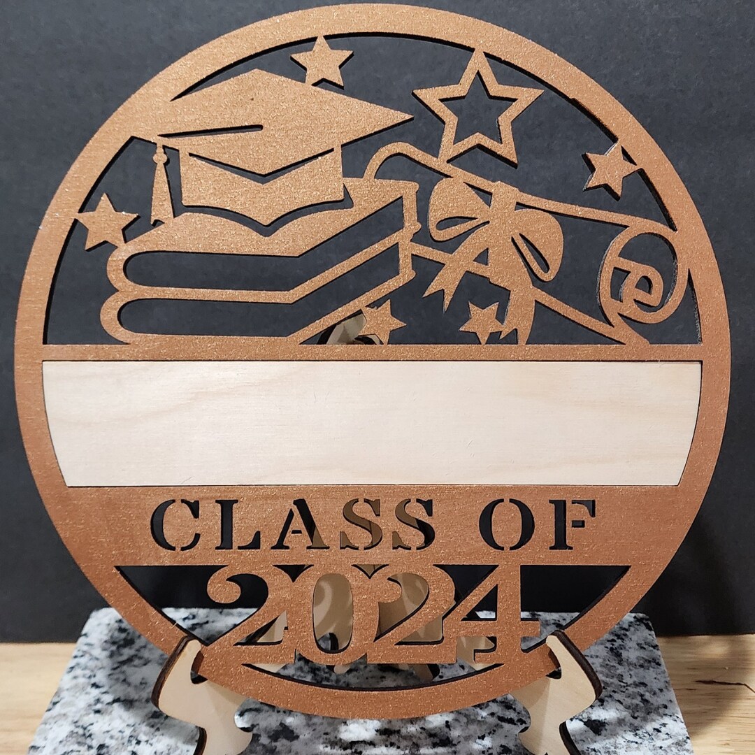 Custom Graduation Round Wood Sign Grad Wall Art Personalized Congrats ...