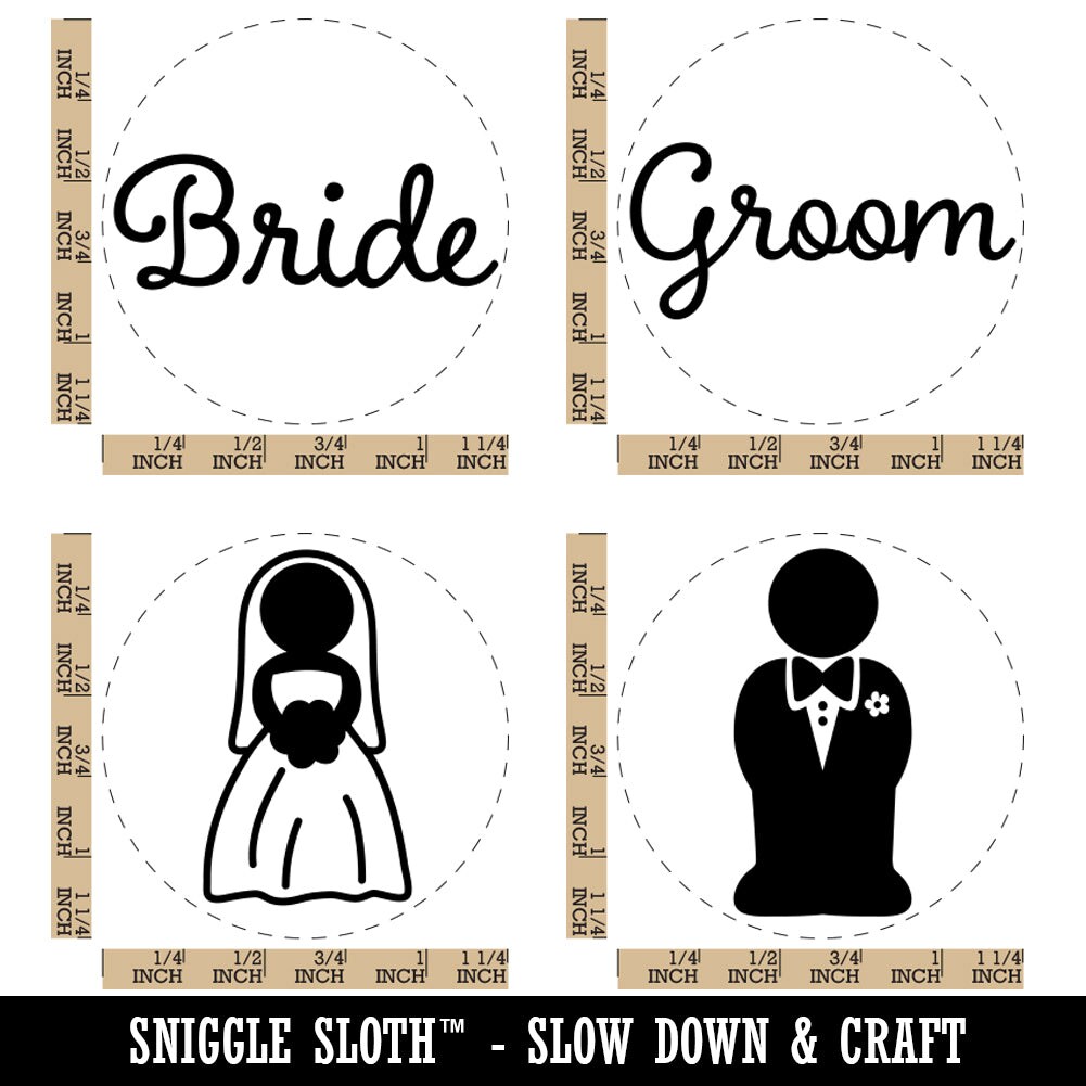 Wedding Bride Groom Symbols Text Rubber Stamp Set for Stamping Crafting ...