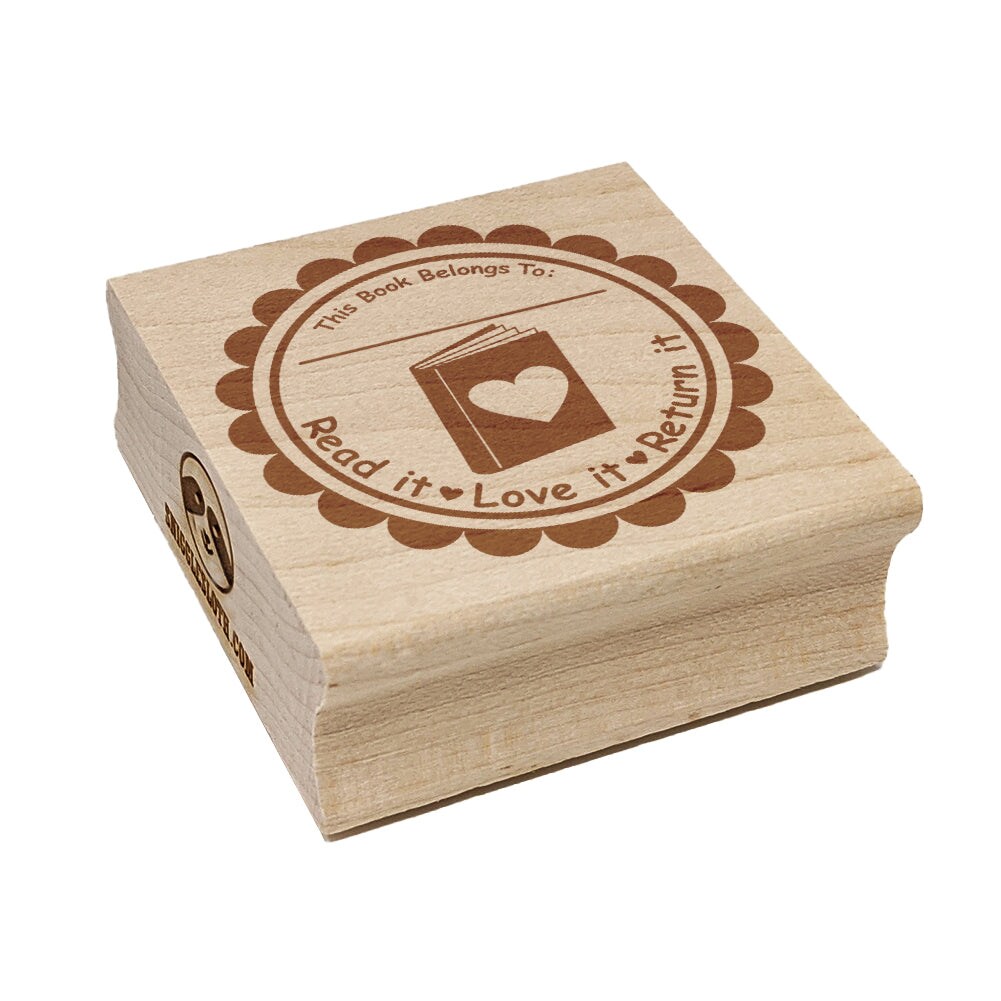 Read Love Return It This Book Belongs To Reading Square Rubber Stamp ...
