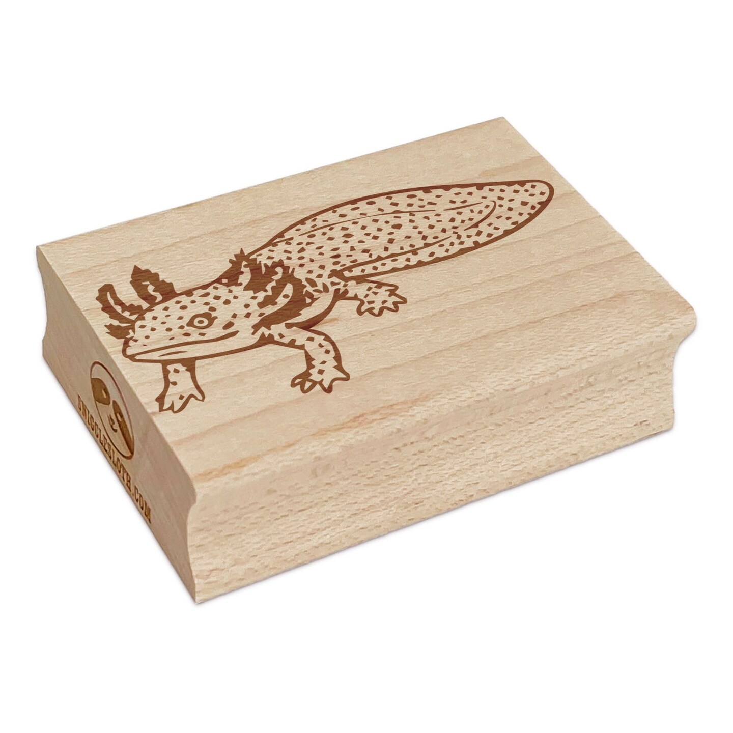 Realistic Spotted Axolotl Mexican Amphibian Rectangle Rubber Stamp for ...