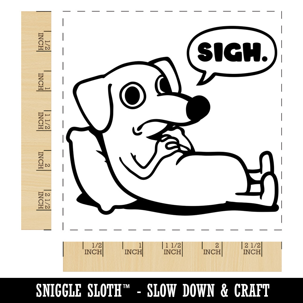 Sad Dachshund Weiner Dog Sigh Square Rubber Stamp for Stamping Crafting ...