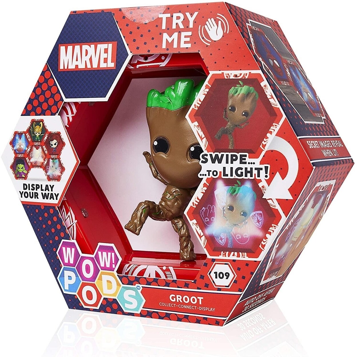 Wow Pods Marvel Avengers Groot Light-Up Figure Connectable Collectible ...