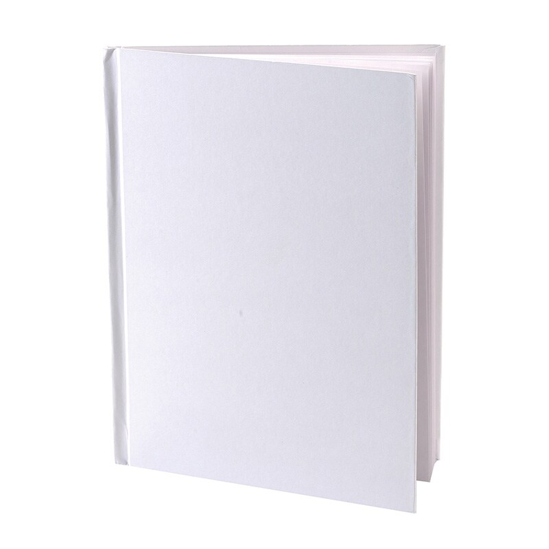 Blank Hardcover Book, White Pages, 5" x 4" Portrait, 14 Sheets/28 Pages ...