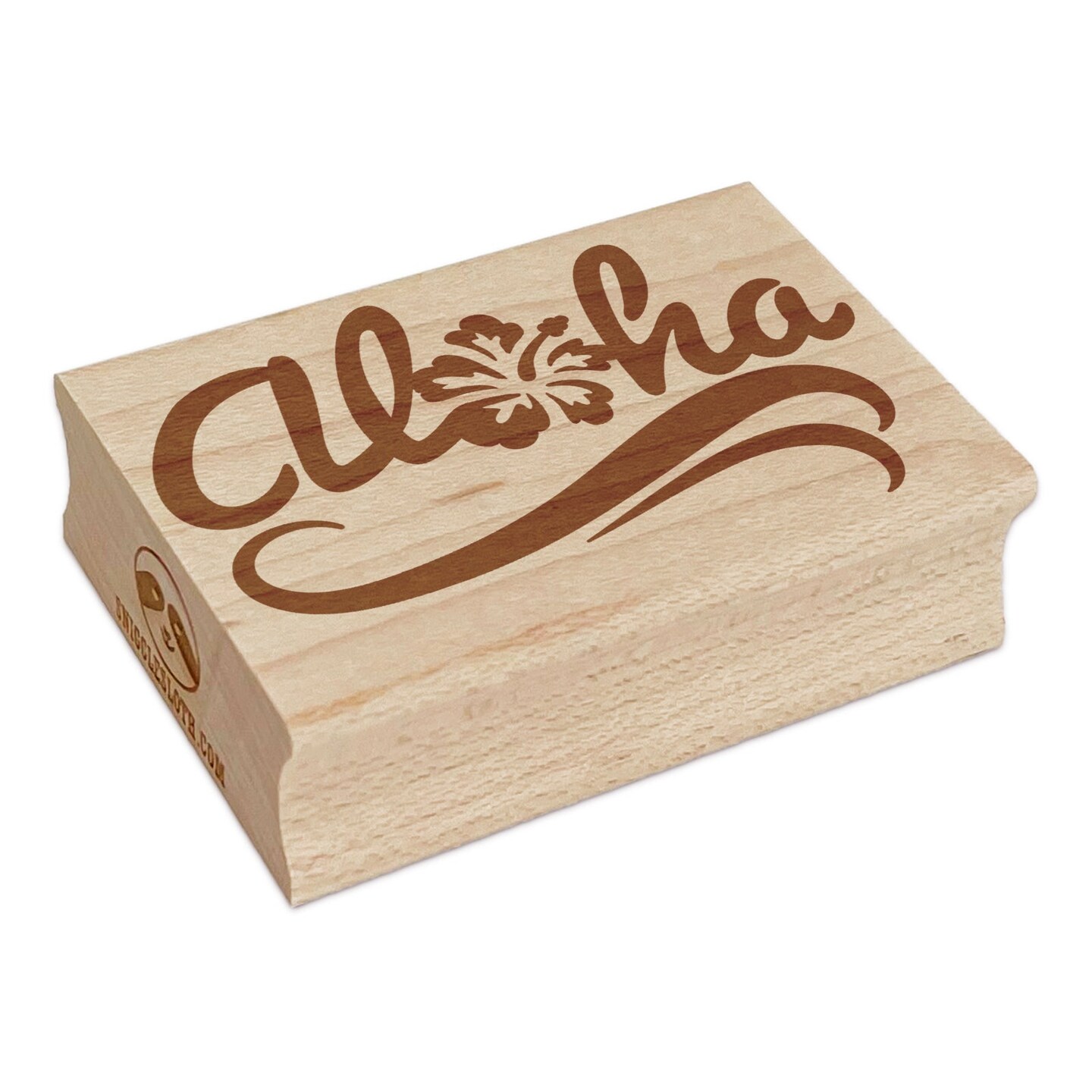 Aloha with Hibiscus Flower Hawaii Rectangle Rubber Stamp for Stamping ...