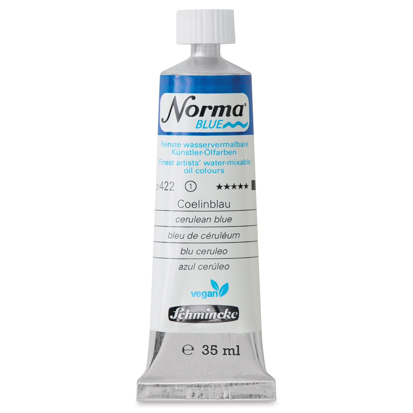 Schmincke Norma Blue Water-Mixable Oil Paint - Cerulean Blue, 35 ml ...