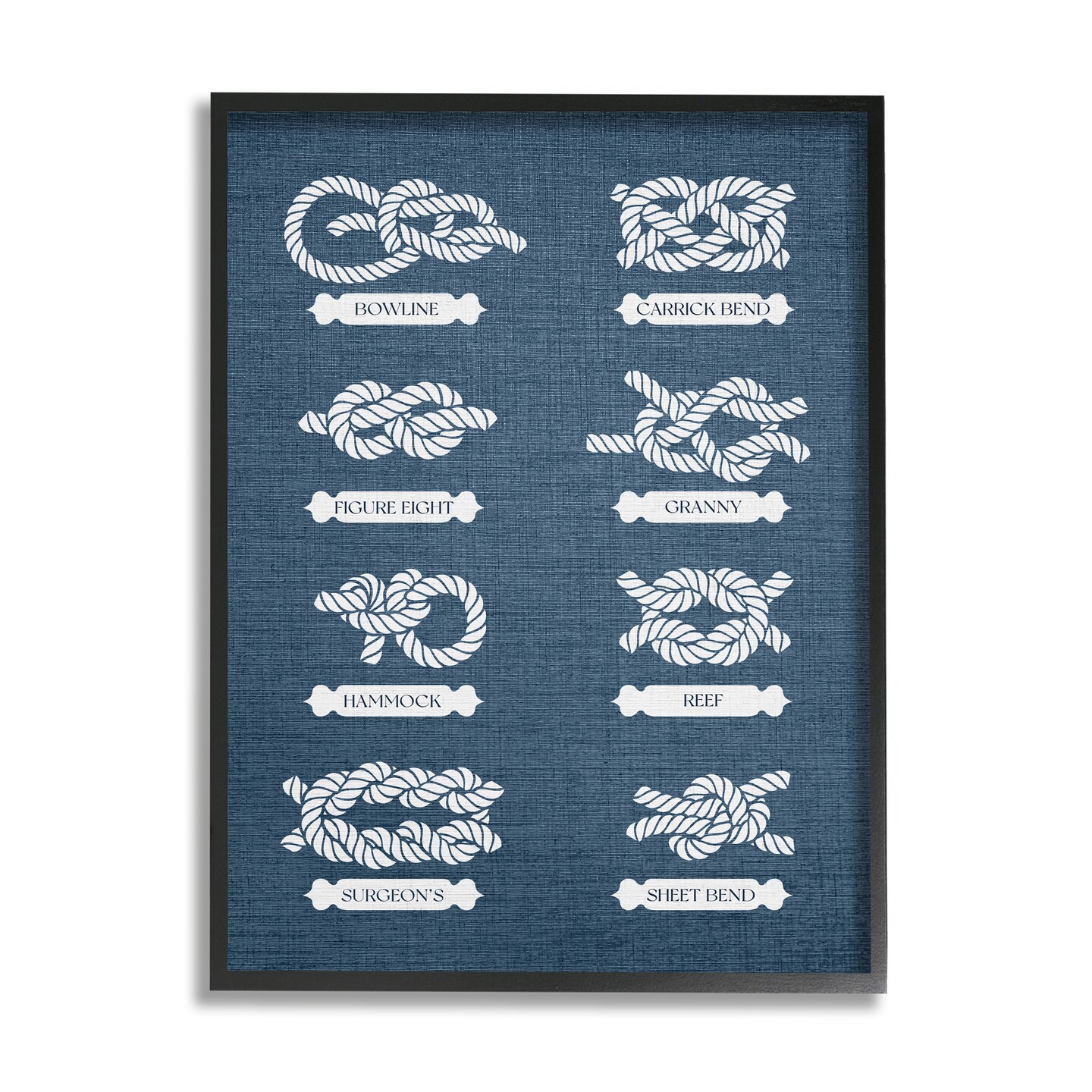 Stupell Industries Maritime Rope Knots Black Framed Giclee Art | Michaels