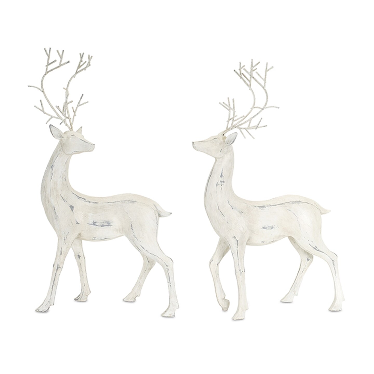 Melrose Set of 2 Antique Reindeer Figurines 20.5" | Michaels