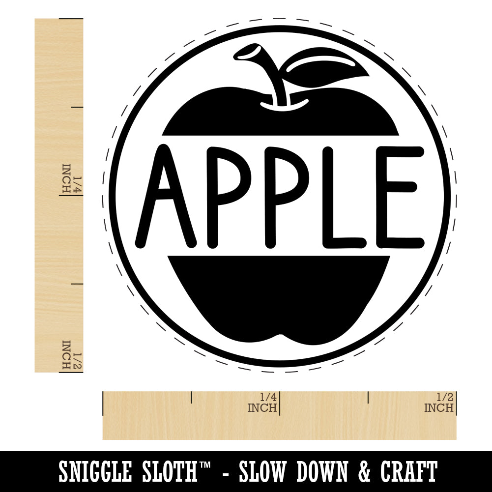 Apple Text with Image Flavor Scent Self-Inking Rubber Stamp for ...
