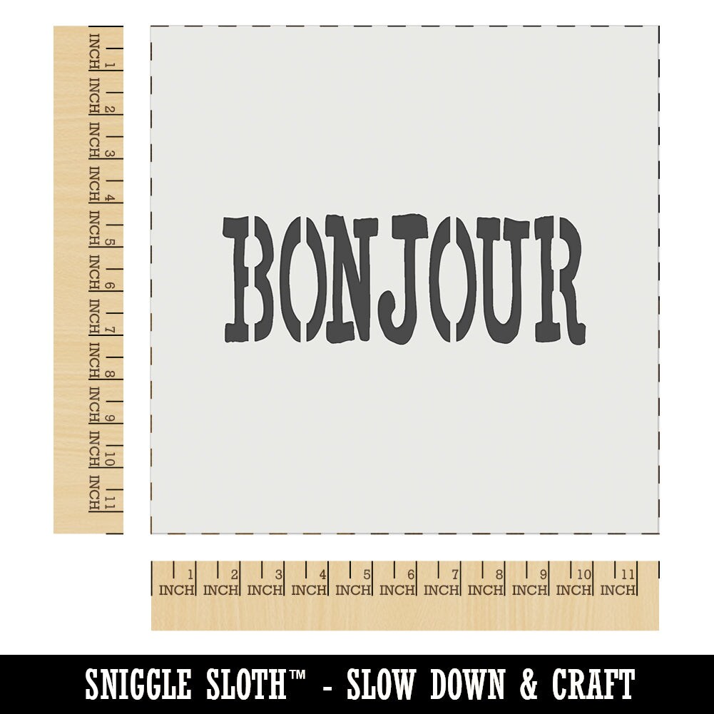 Bonjour Hello Fun Text Wall Cookie DIY Craft Reusable Stencil | Michaels