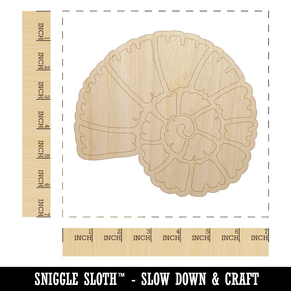 Spiral Ammonite Fossil Marine Mollusk Unfinished Wood Shape Piece ...