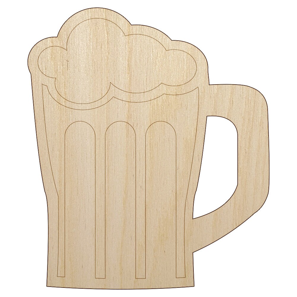 Beer Stein with Foam Unfinished Wood Shape Piece Cutout for DIY Craft ...
