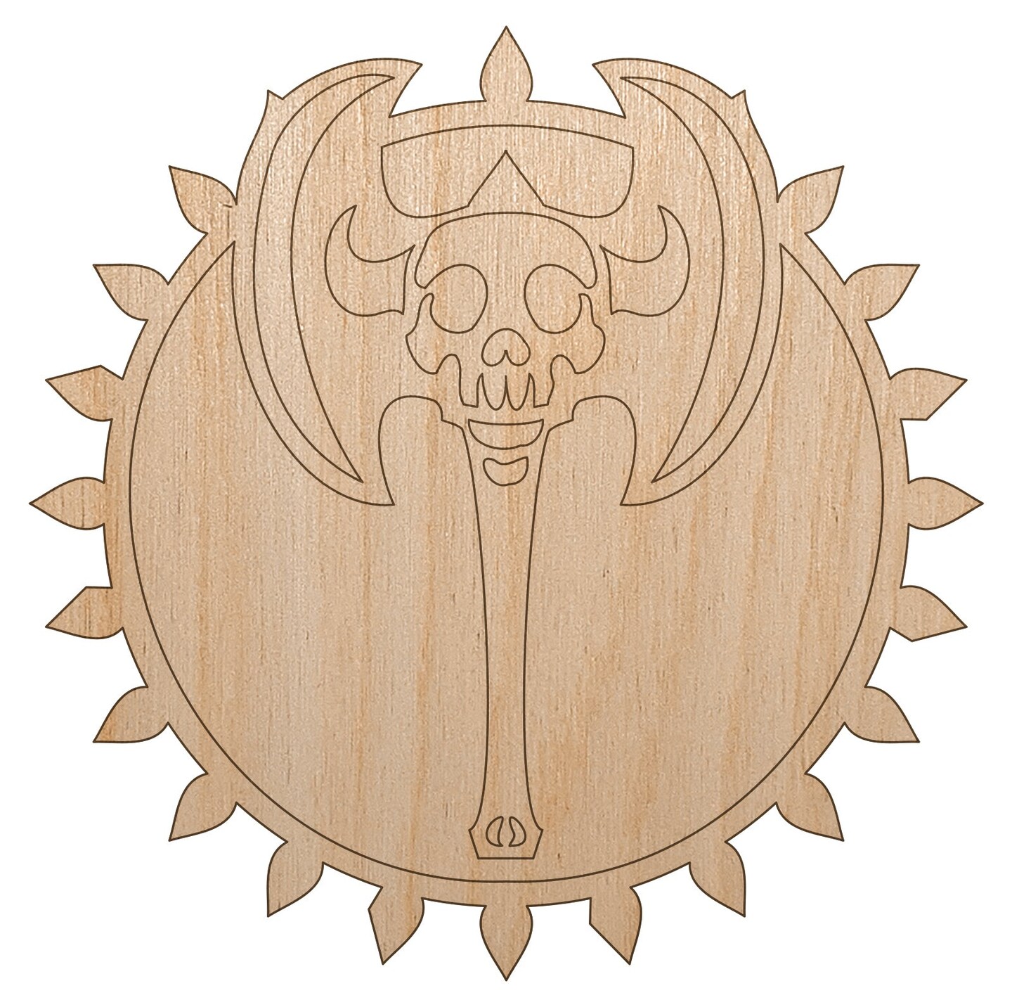 Barbarian Skull Battle Axe Unfinished Wood Shape Piece Cutout for DIY ...