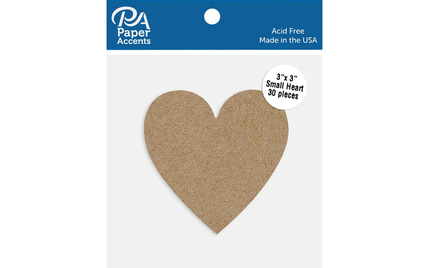 Cdstk Shape Small Heart 3x3 30pc 65lb Kraft | Michaels
