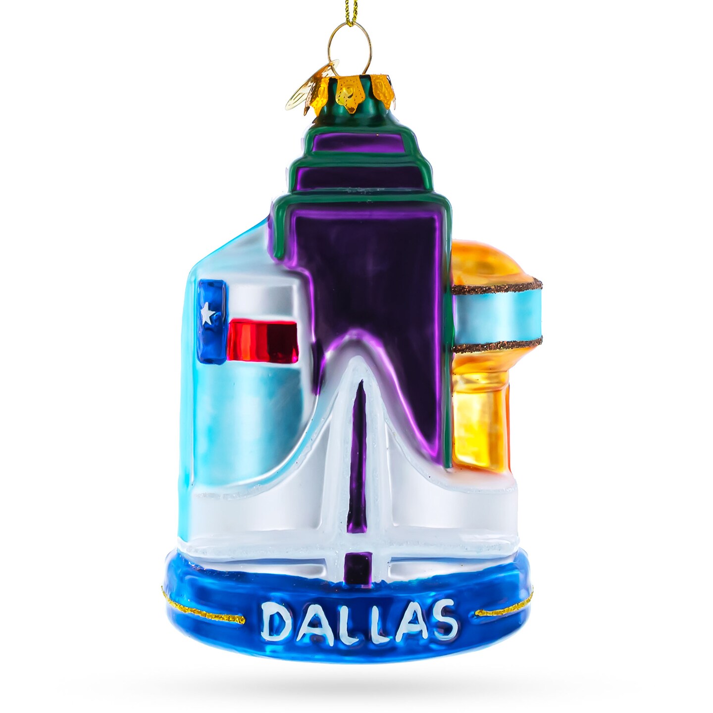 Landmarks of Dallas, Texas Blown Glass Christmas Ornament | Michaels