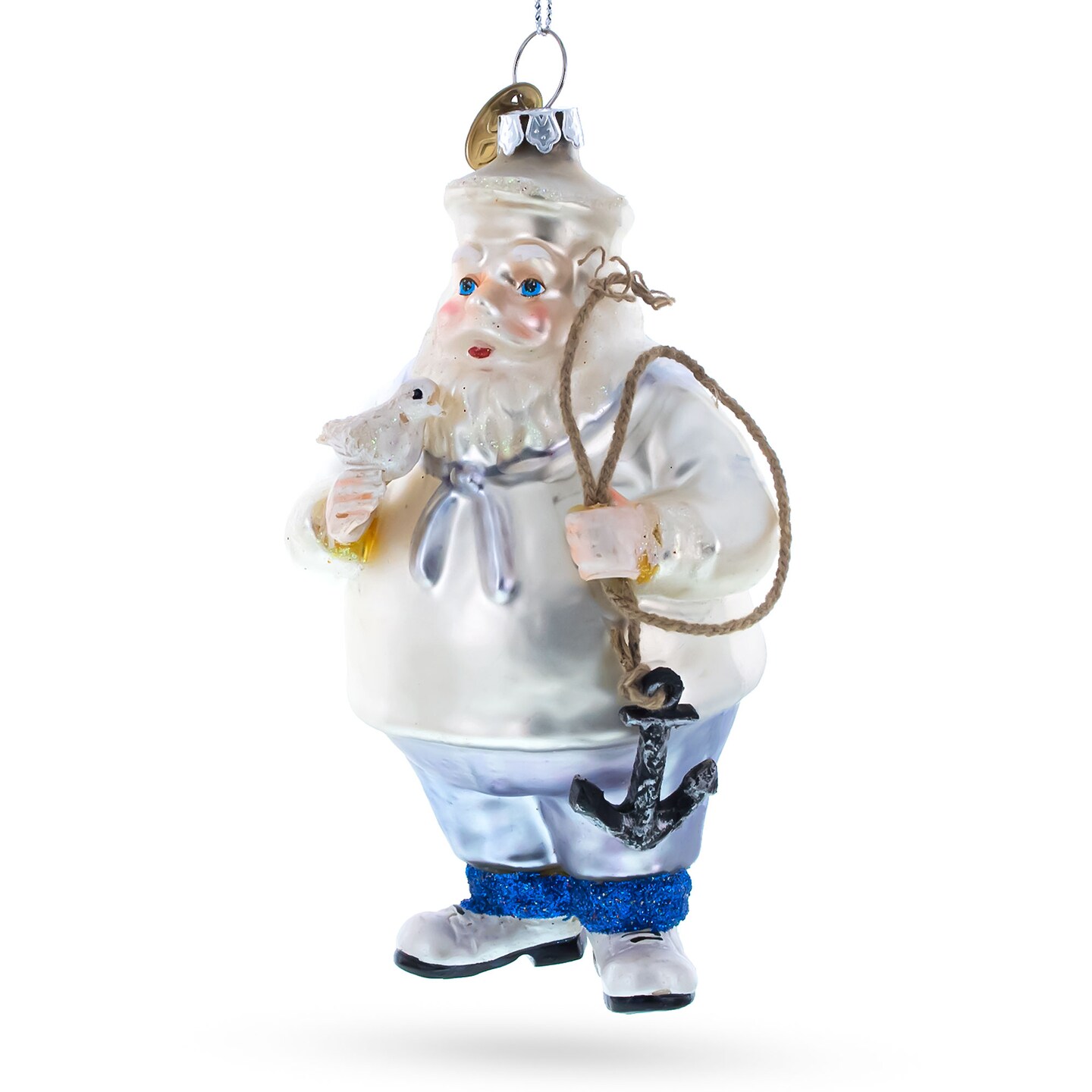 Sailor Santa with Anchor Blown Glass Christmas Ornament | Michaels
