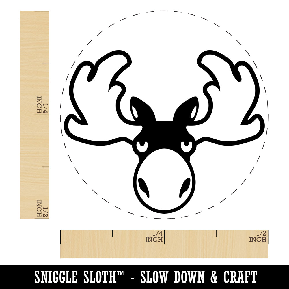 Grumpy Moose Head Self-Inking Rubber Stamp for Stamping Crafting ...