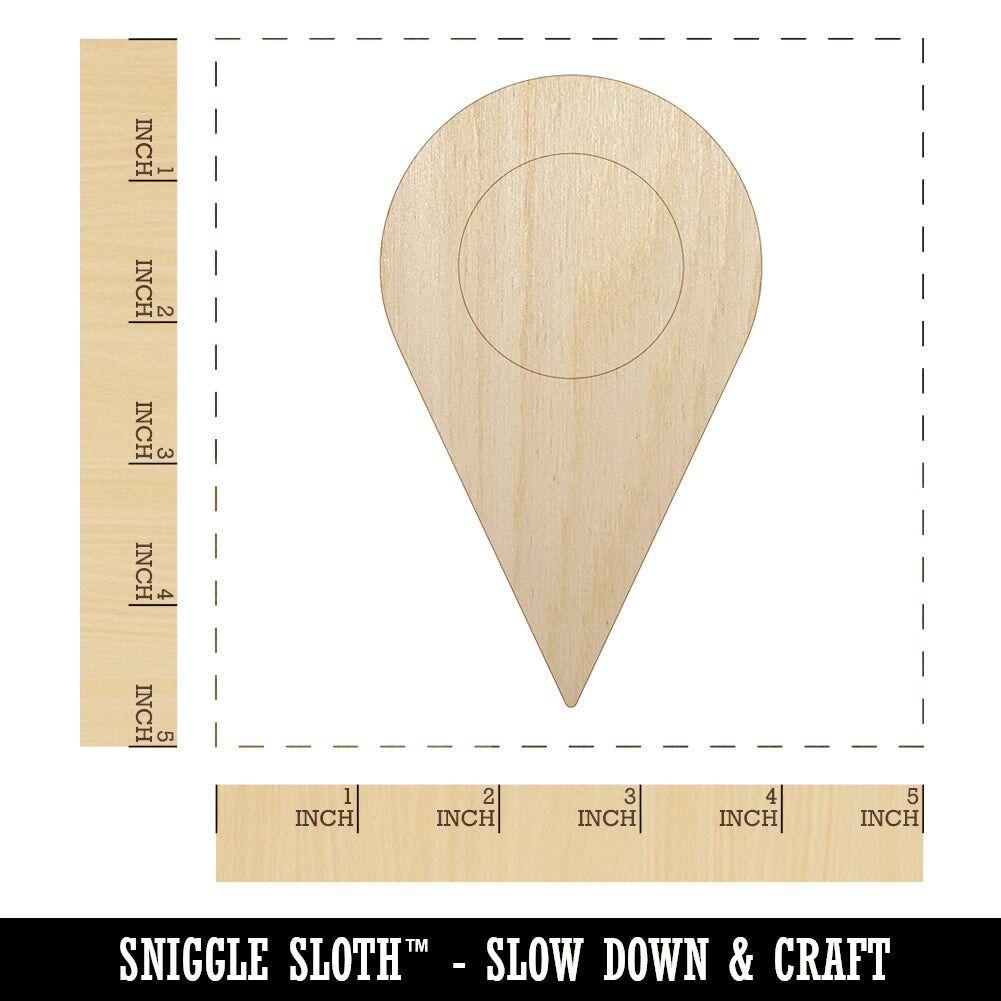 Map Location Symbol Unfinished Wood Shape Piece Cutout for DIY Craft ...