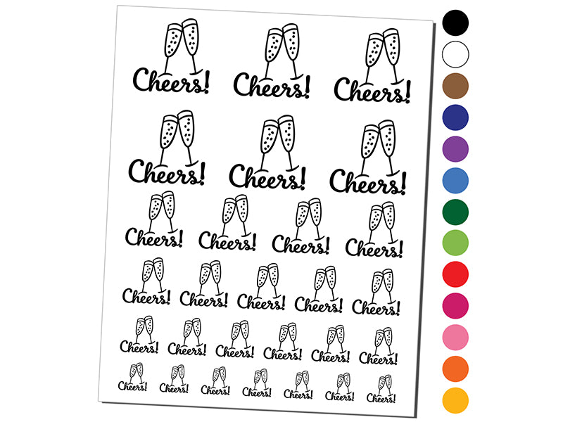 Cheers Champagne Toast Cursive Text Temporary Tattoo Water Resistant ...