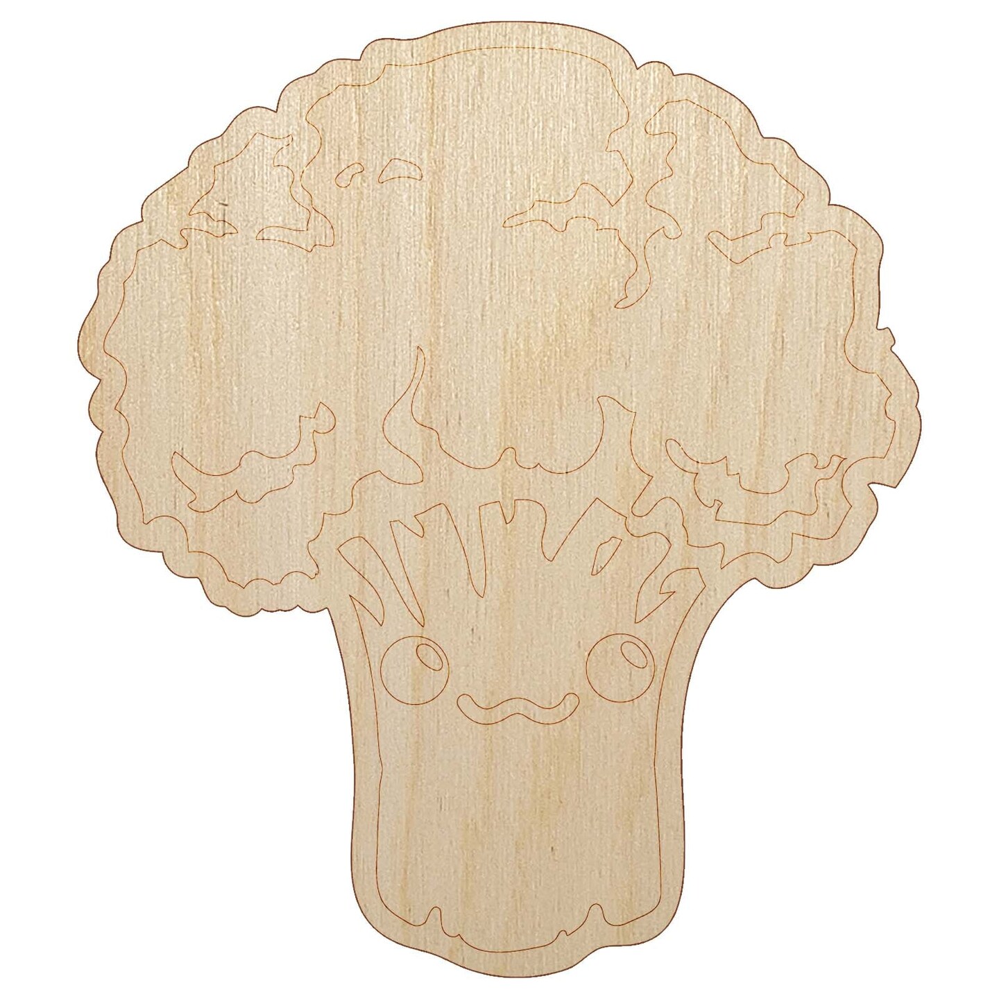Cute Kawaii Broccoli Vegetable Unfinished Wood Shape Piece Cutout for ...