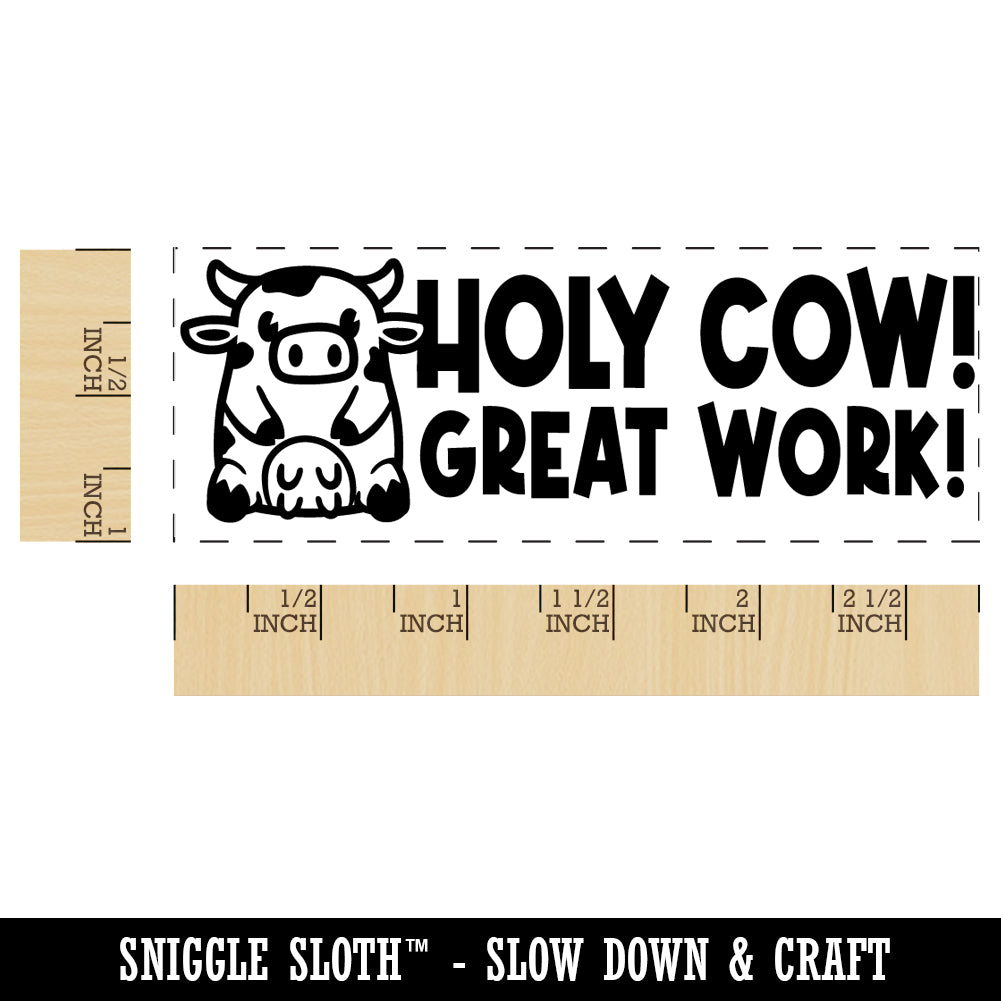 Holy Cow Great Work Teacher Student School Self-Inking Rubber Stamp Ink ...