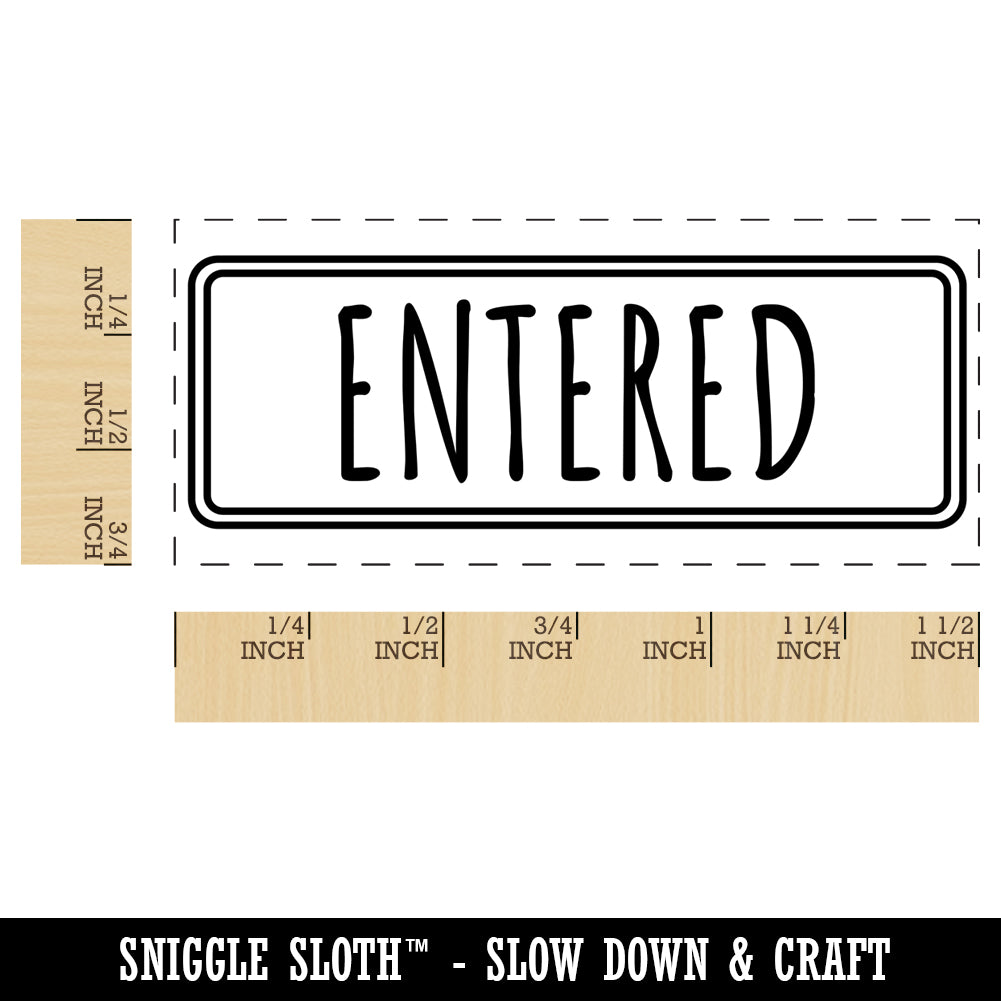 Entered Double Line Border Self-Inking Rubber Stamp Ink Stamper for ...