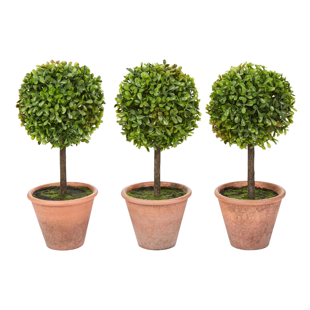 Pure Garden Faux Boxwood 3 Matching Realistic 11.5 Inch Tall Topiary ...