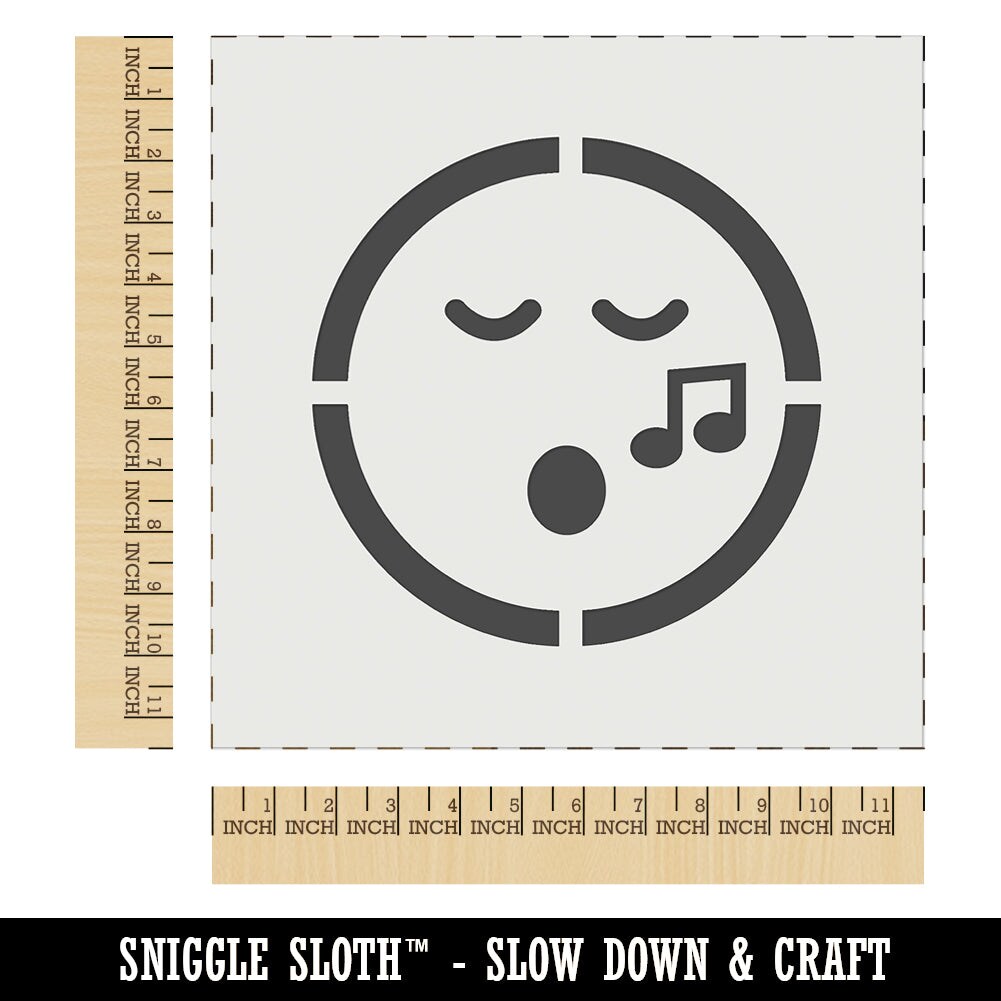 Singing Face Music Emoticon Wall Cookie DIY Craft Reusable Stencil ...
