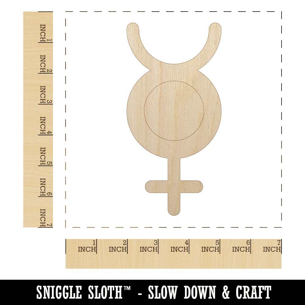 Mercury Unisex Gender Symbol Unfinished Wood Shape Piece Cutout for DIY ...