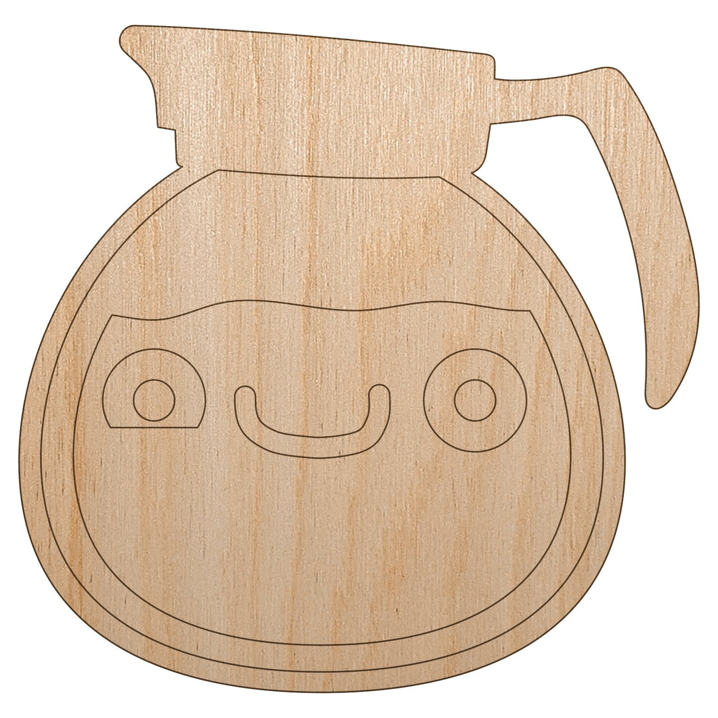 Cute Kawaii Caffeinated Coffee Pot Unfinished Wood Shape Piece Cutout ...