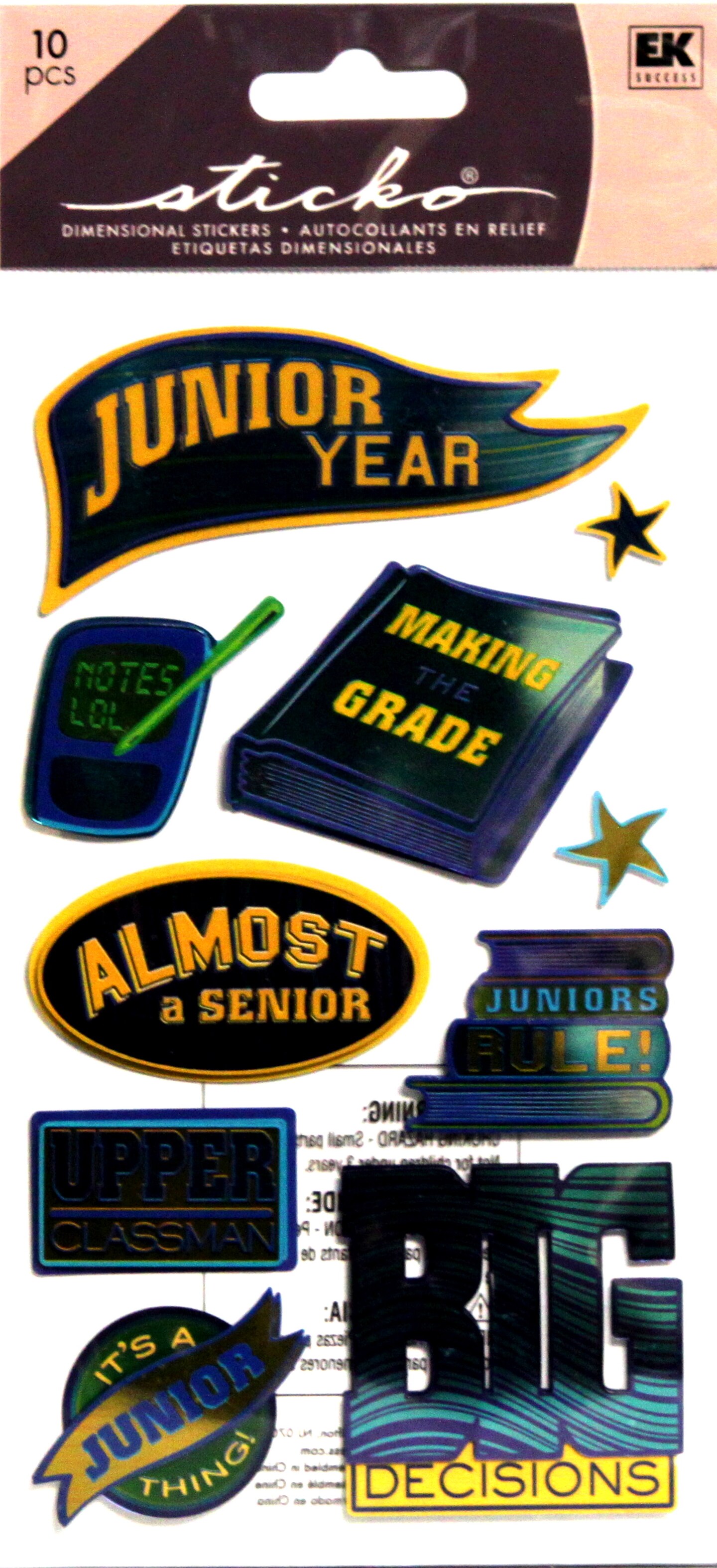 Sticko Junior Year Dimensional Stickers | Michaels