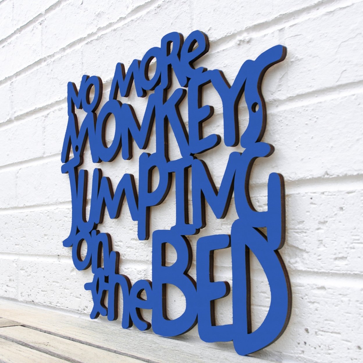 Spunky Fluff No More Monkeys Jumping On The Bed Kids Playroom Wall Art ...