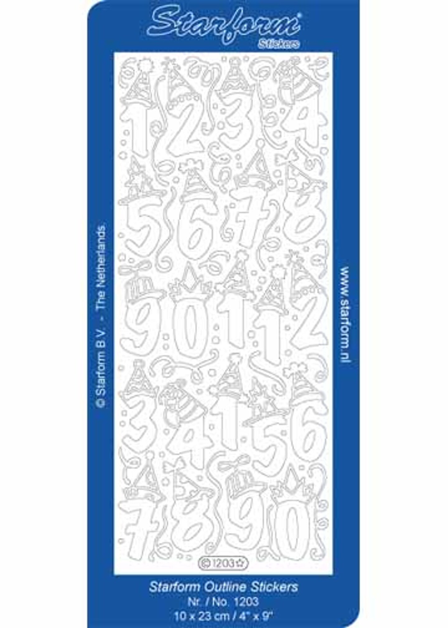 Starform Deco Stickers - Numbers with Party Hats - Silver | Michaels