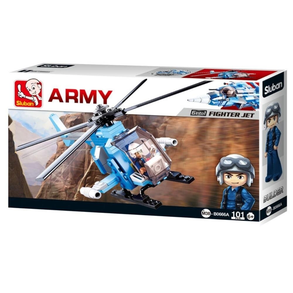 Slubankids Army Helicopter Fighter Jet Building Blocks 101 Pcs Set ...