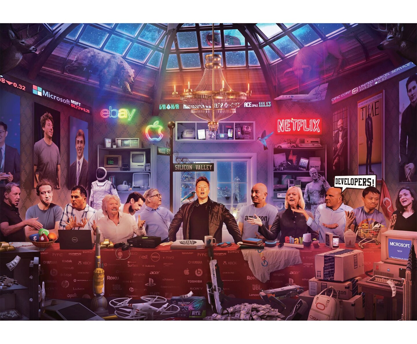 Tech Billionaires 1000-Piece Jigsaw Puzzle By Rachid Lotf | Toynk ...