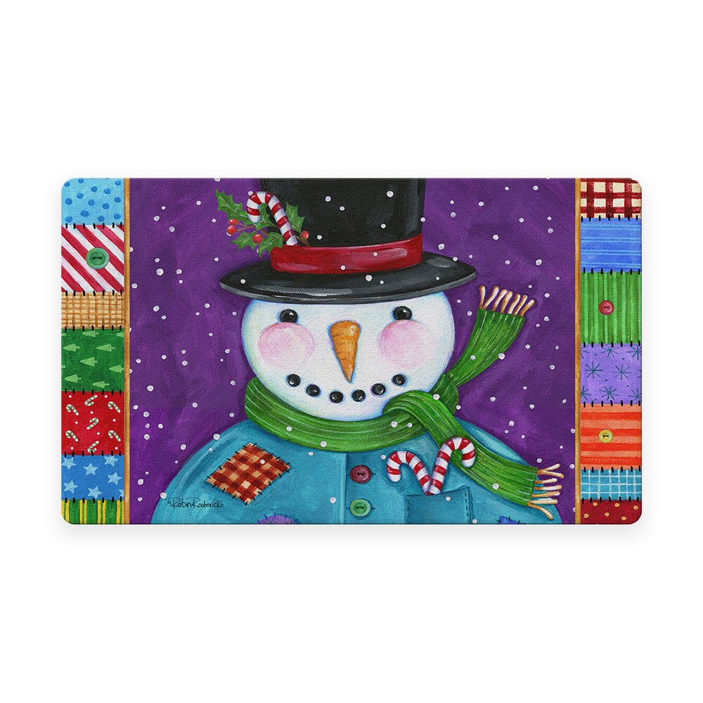 Patchwork Snowman Door Mat (18 x 30") | Michaels