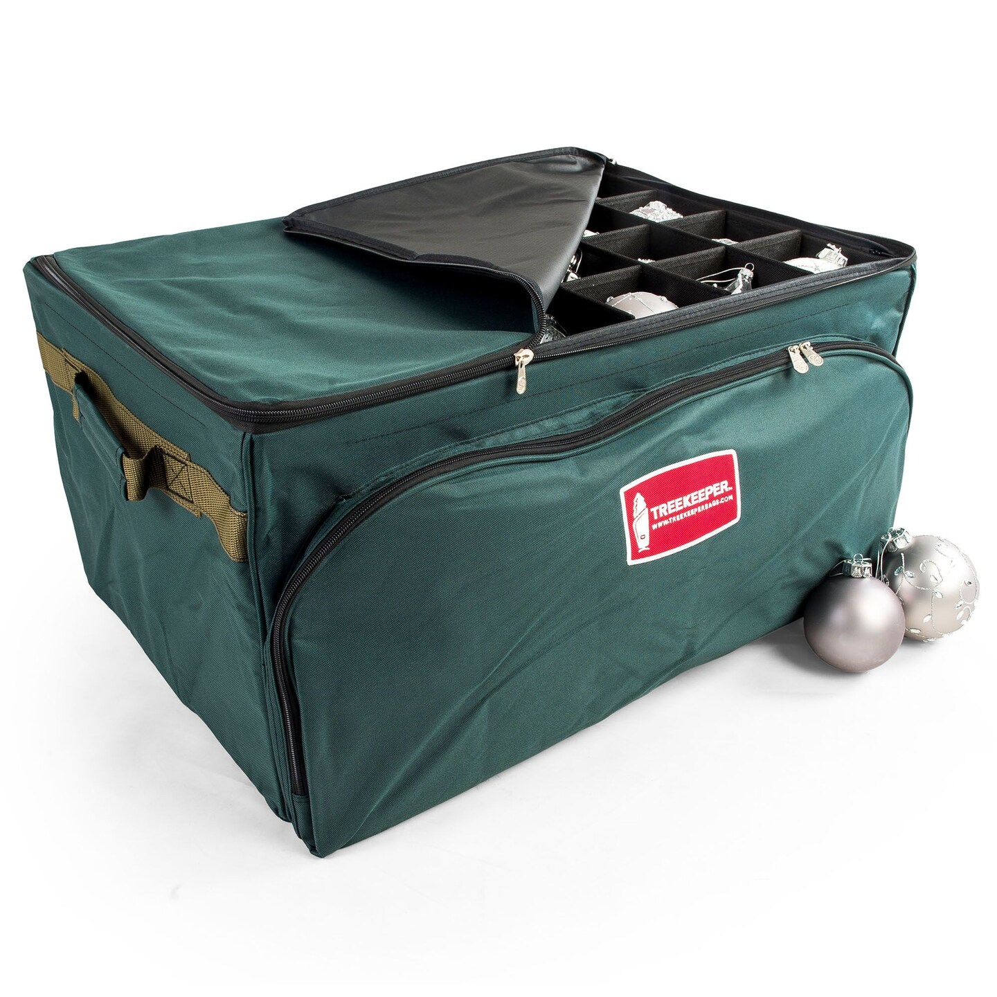Tree Keeper 19" x 27" Pine Green Three Tray Ornament Christmas Storage ...