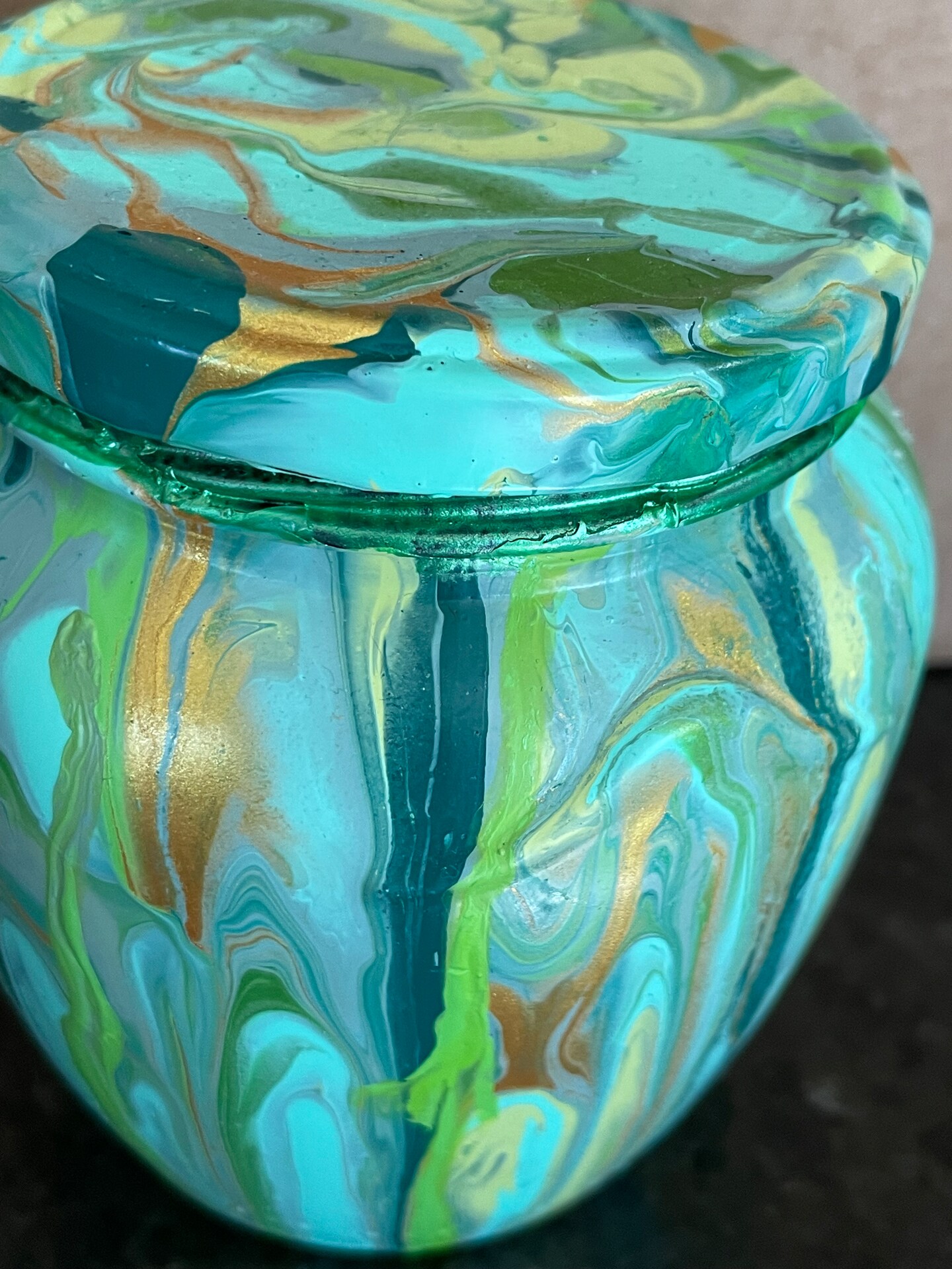Hand painted decorative jar with lid | MakerPlace by Michaels