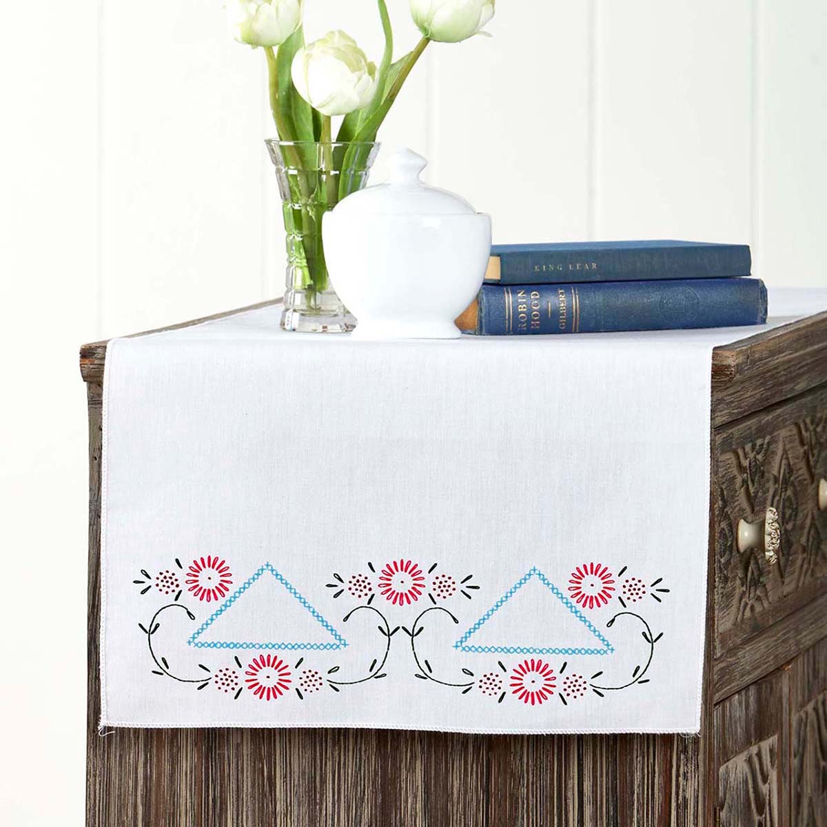 Herrschners Virginia Dresser Scarf Stamped Embroidery | Michaels