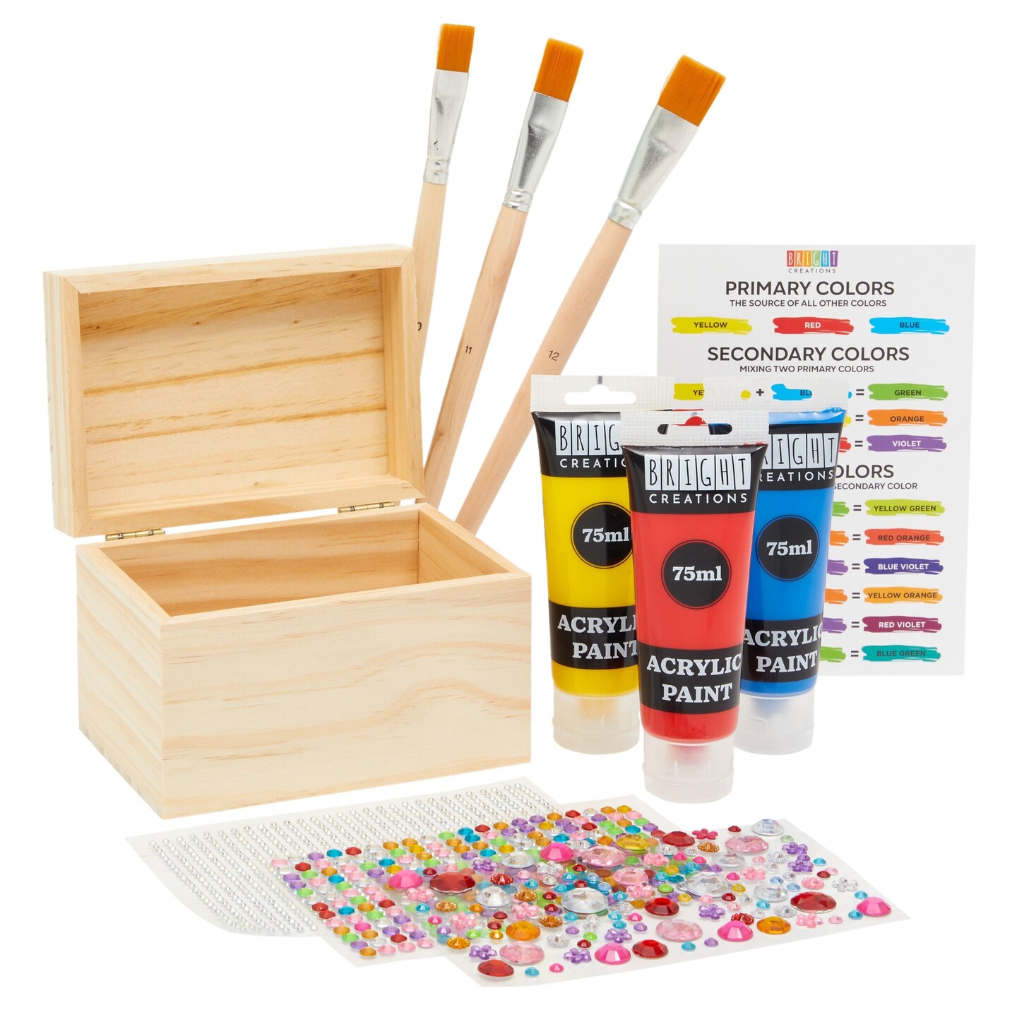 10 Pcs Set Unfinished Wooden Box for Crafts with Hinged Lid, Acrylic ...