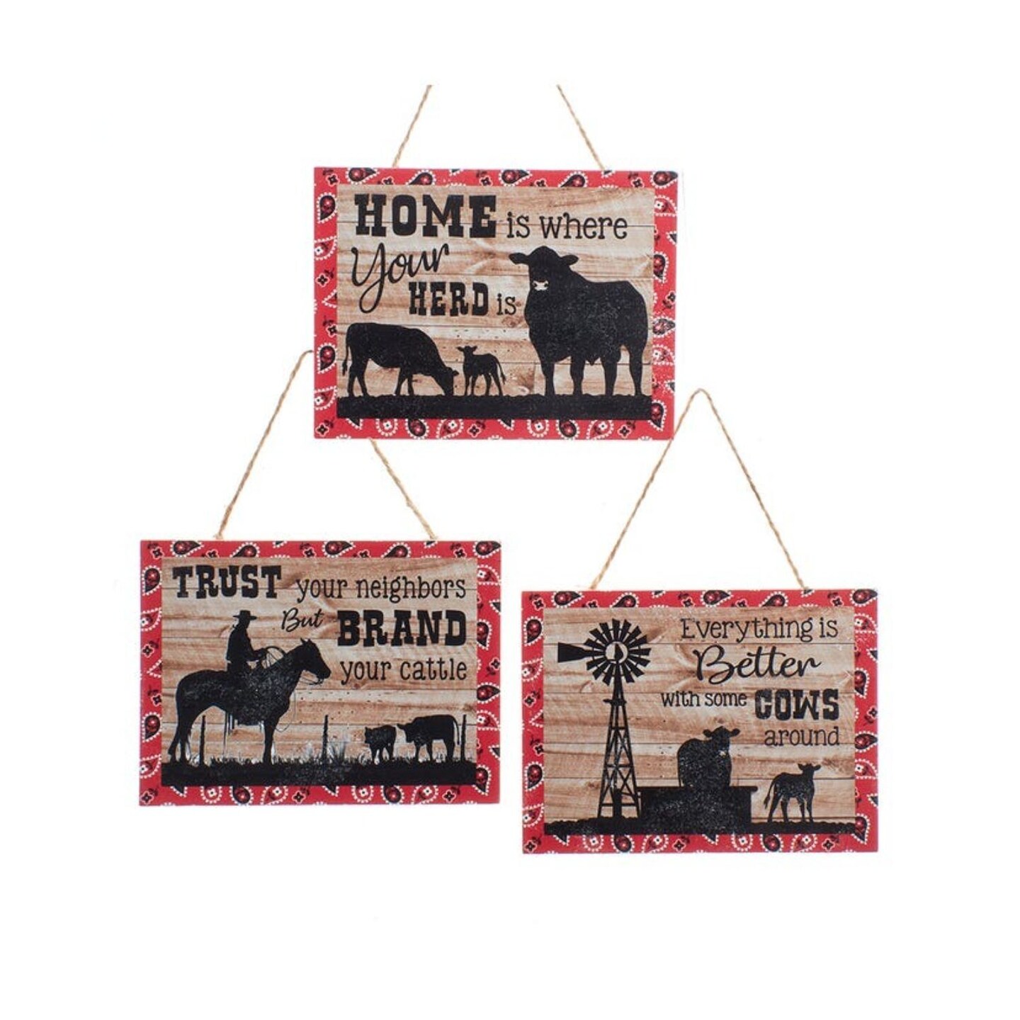 KSA Club Pack of 24 Western Cattle Sign Christmas Ornaments 4.5" | Michaels