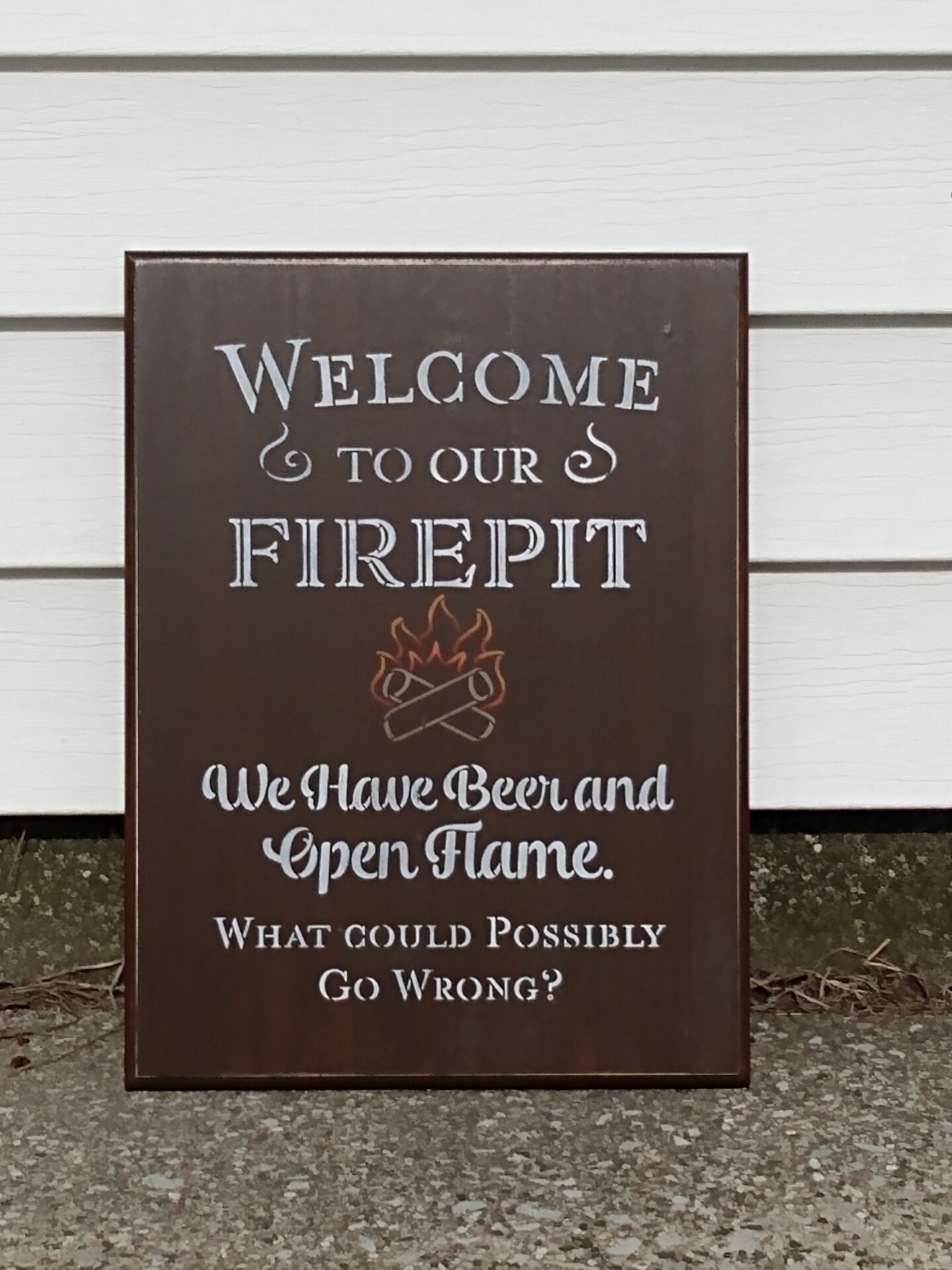 Funny Fire Pit Sign, Welcome To Our Firepit, Campfire Sign, Backyard ...