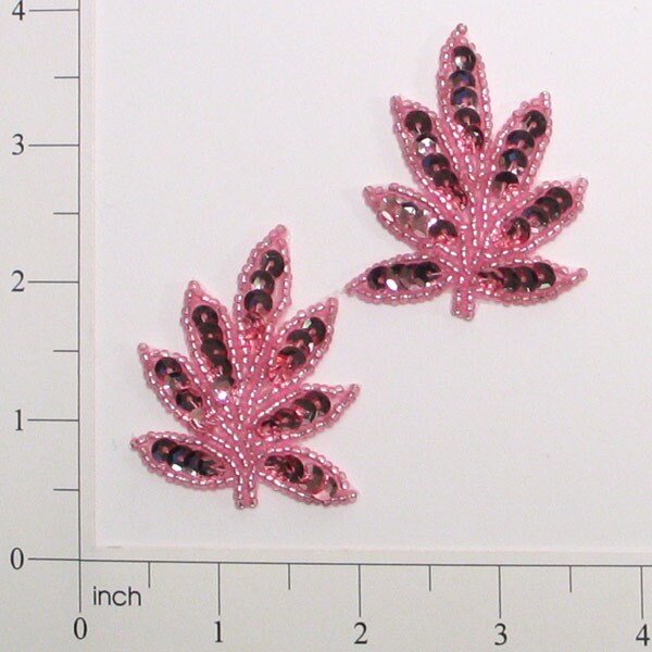 2" x 1 3/4" Leaf Sequin Applique/Patch Pack of 2 | Michaels