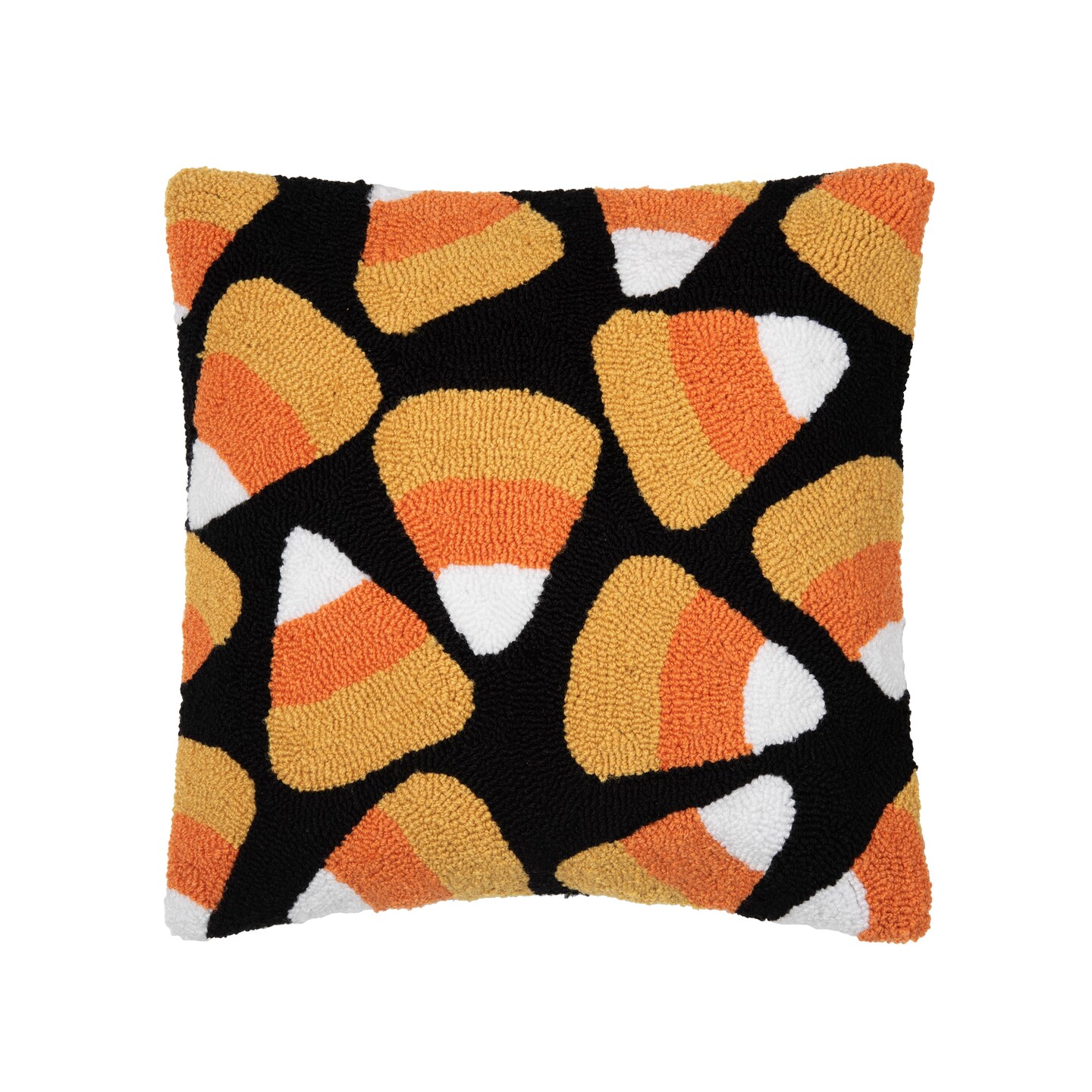 Candy Corn Halloween Hooked Pillow, 18" x 18" | Michaels